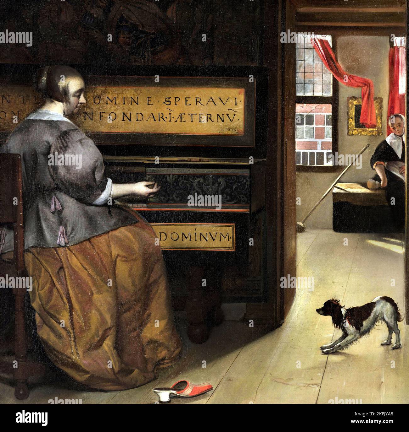 Gabriel Metsu; Woman at the Virginal; Circa 1660-1667; Oil on canvas ...