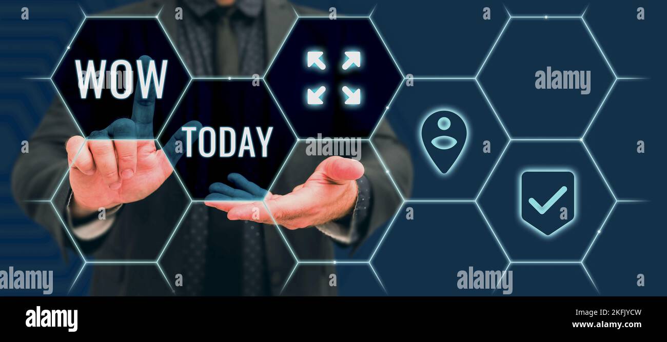 Hand writing sign Wow. Word for Expressing astonishment and awe ...