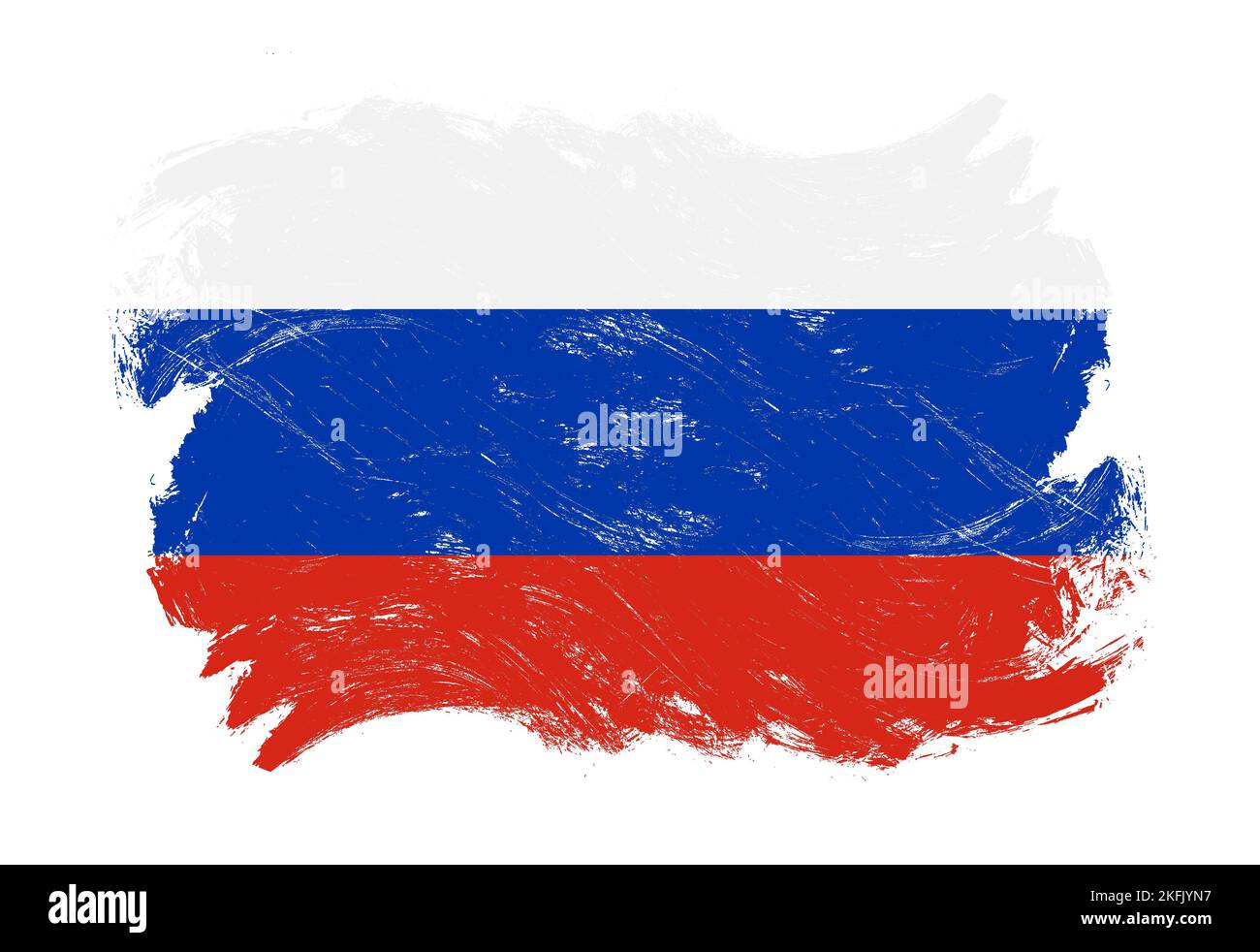 Russia flag on distressed grunge white stroke brush background Stock ...