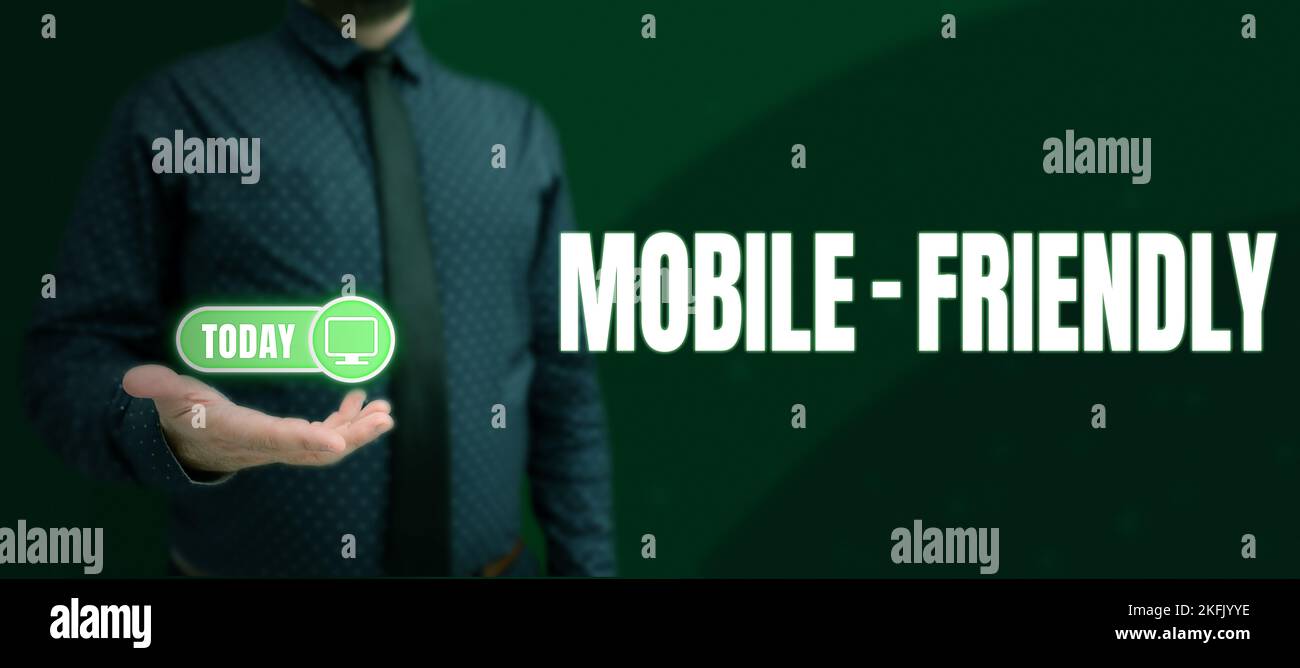 Handwriting text Mobile Friendly. Business approach a website which can ...