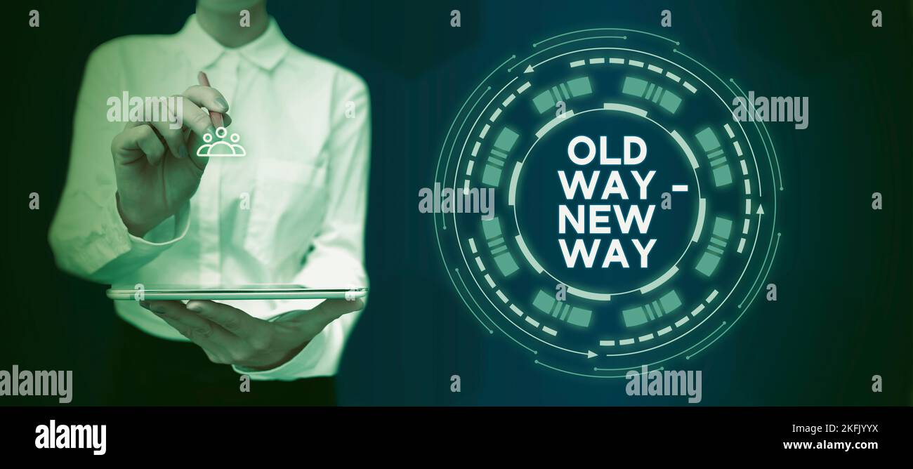 Conceptual display Old Way New Way, Internet Concept talking how you ... Conceptual display Old Way New Way, Internet Concept talking how you ...