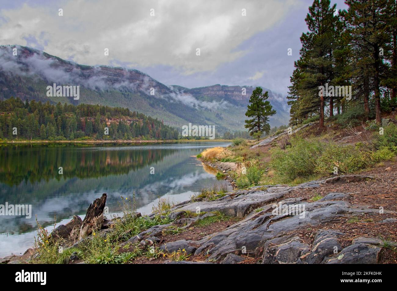 Picturesque view of Haviland Lake, Colorado, which is located in the ...