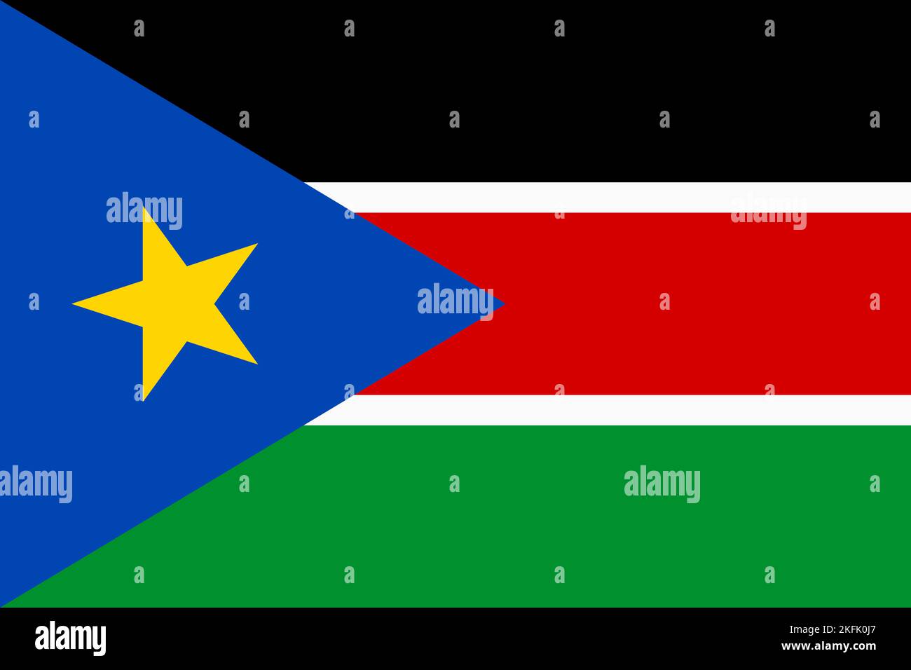 South Sudan flag. South Sudanese national banner and patriotic symbol ...