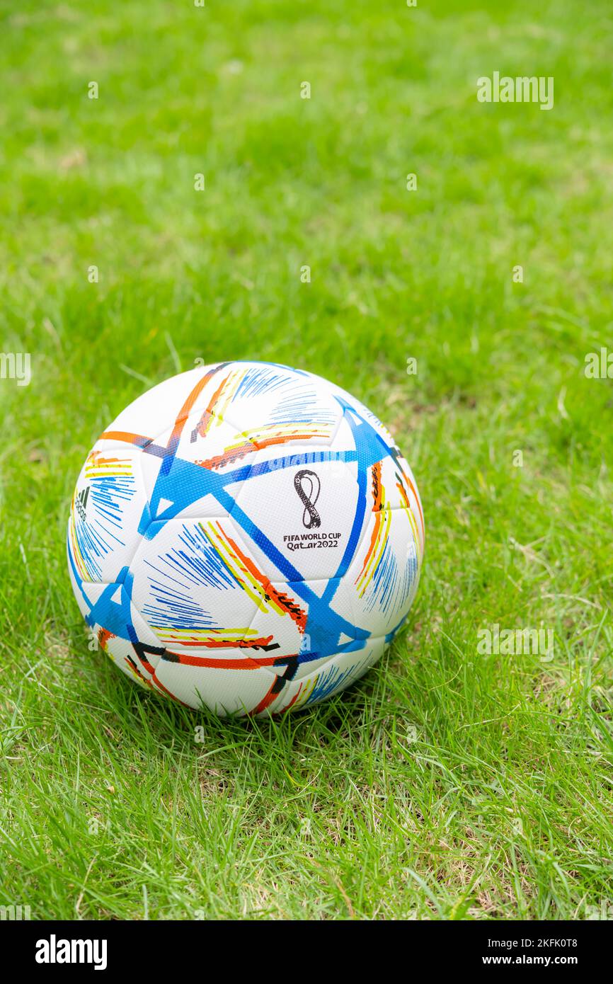 ZHONGSHAN China-November 19,2022:a football or soccer for The FIFA ...