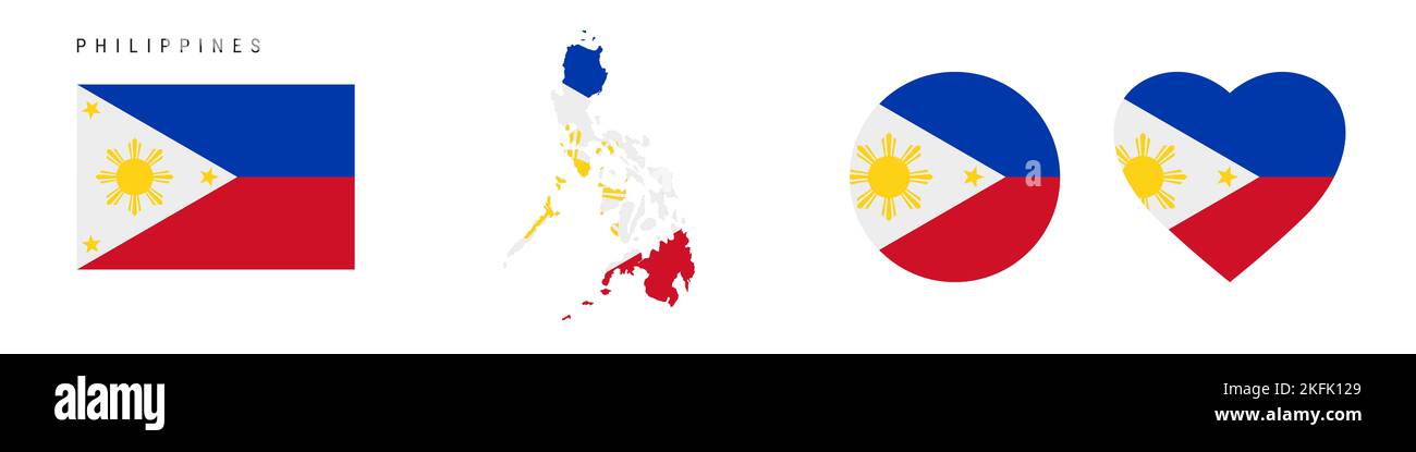 Philippines flag icon set. Philippine pennant in official colors and ...