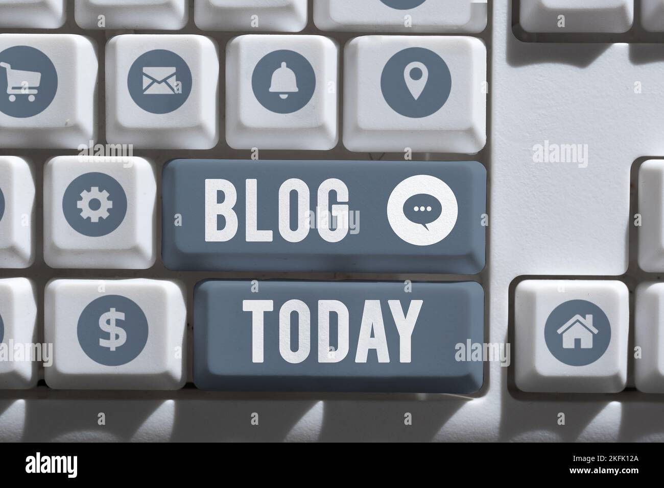 Text caption presenting Blog. Word Written on A regularly updated website web page written in ...