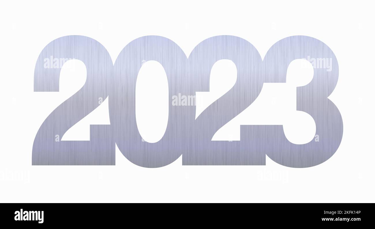 Numerals 2023 made of metal texture. Merry Christmas and happy New Year ...