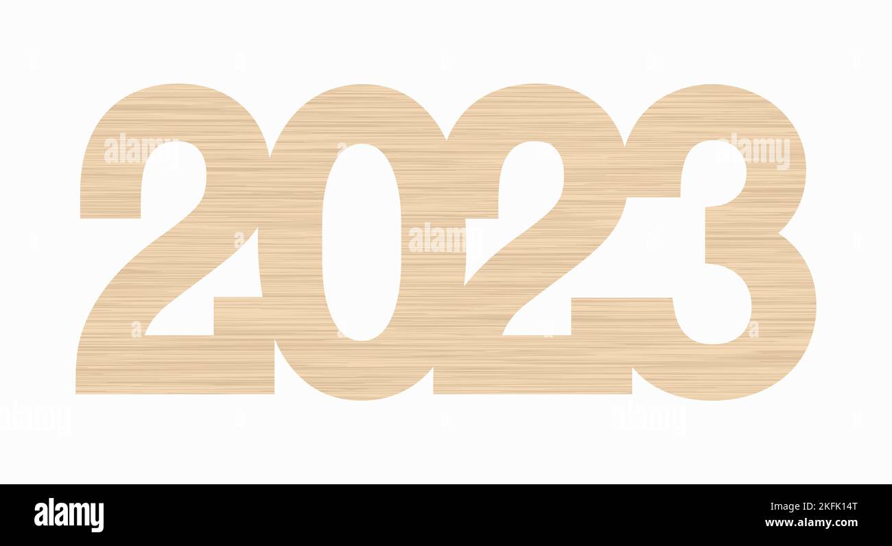Numerals 2023 made of wood texture. Merry Christmas and happy New Year ...