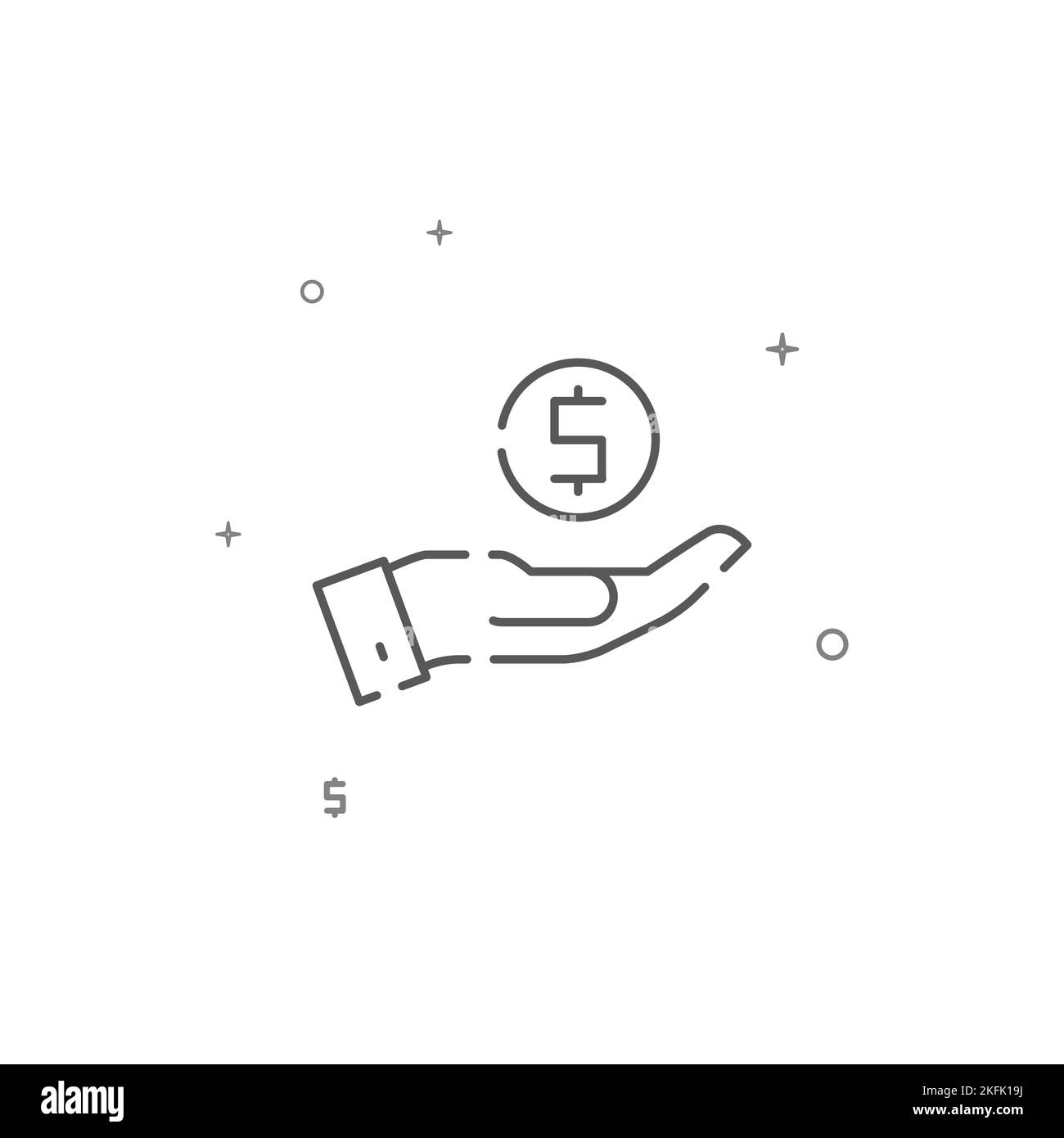 Discount, save money simple line icon. Symbol, pictogram, sign isolated ...