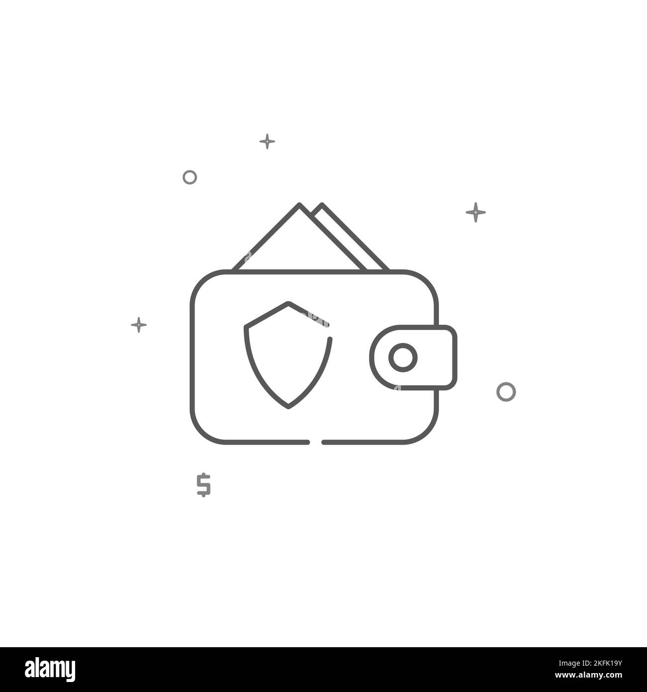 Secure payment simple line icon. Symbol, pictogram, sign isolated on ...