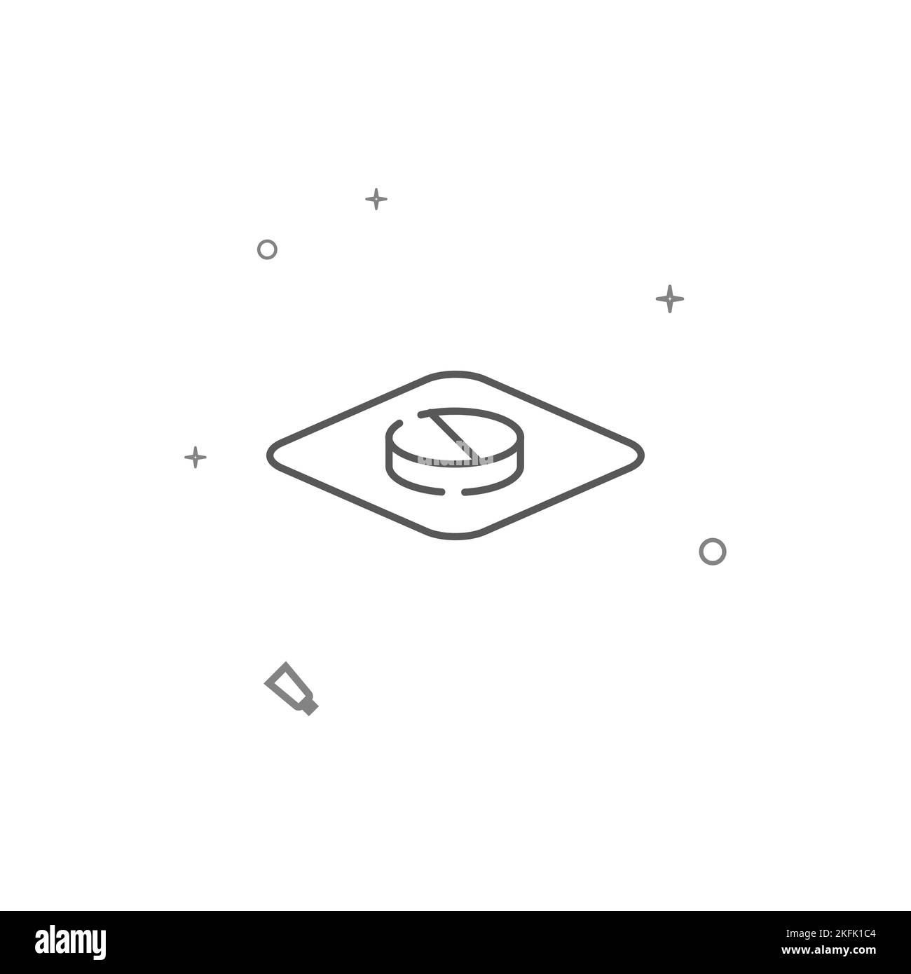 Single pill in a blister simple line icon. Symbol, pictogram, sign ...