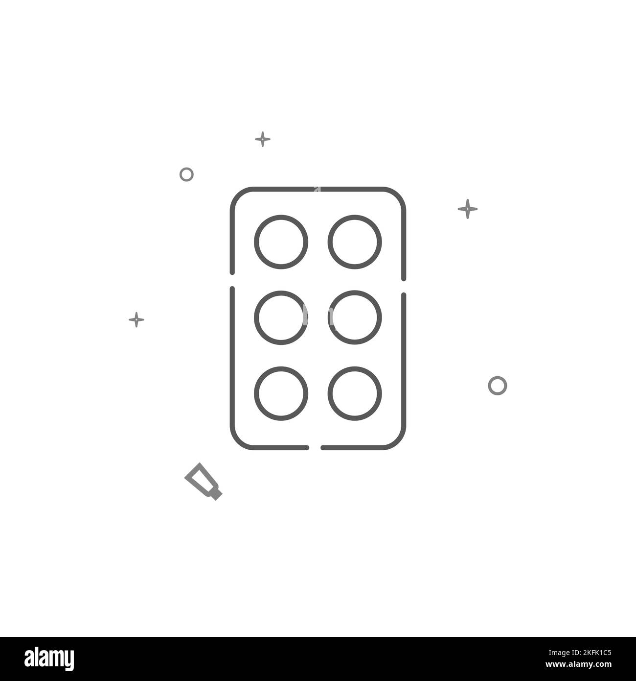 Pill packaging simple line icon. Symbol, pictogram, sign isolated on ...