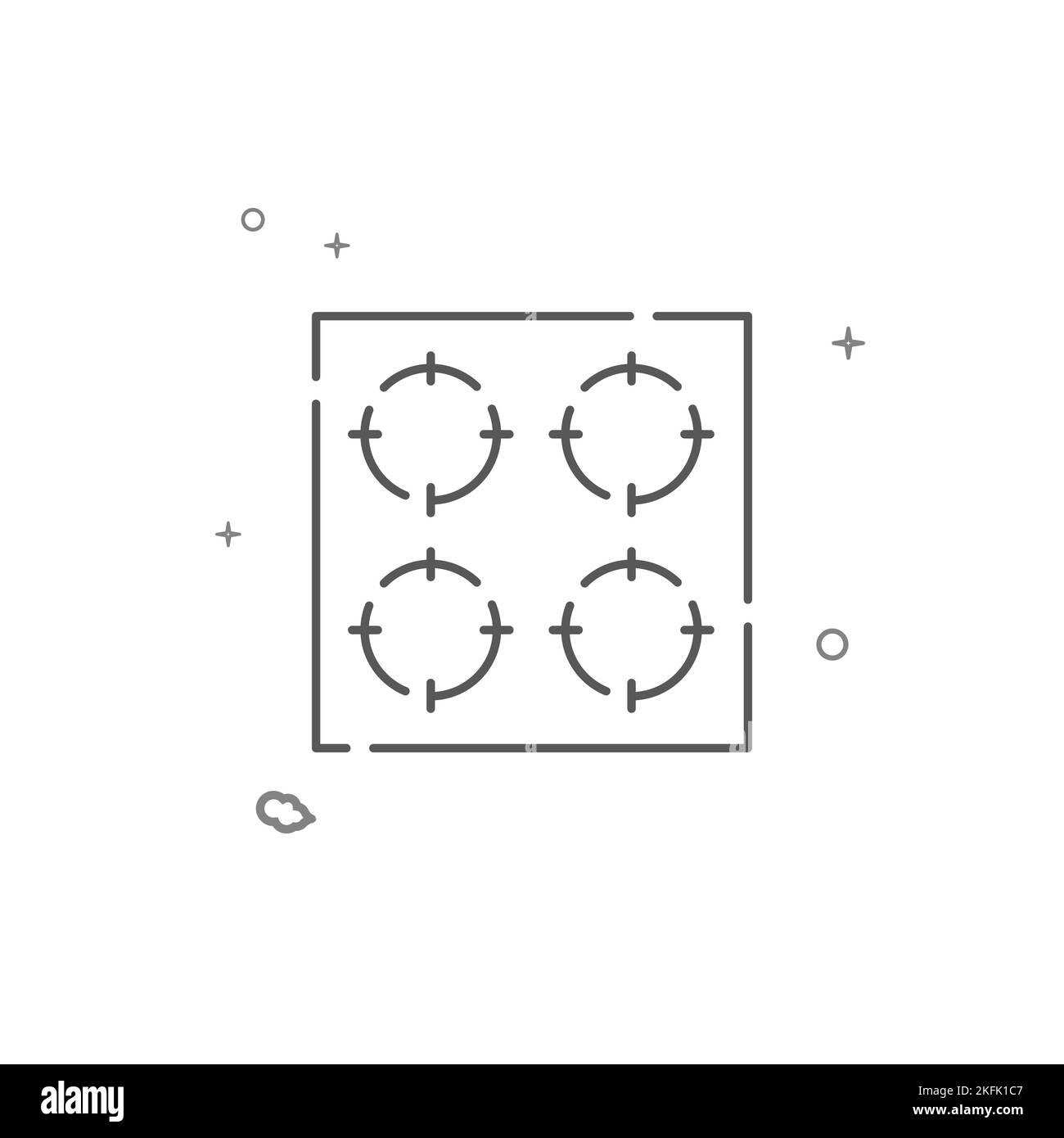 Gas stove simple line icon. Symbol, pictogram, sign isolated on white ...