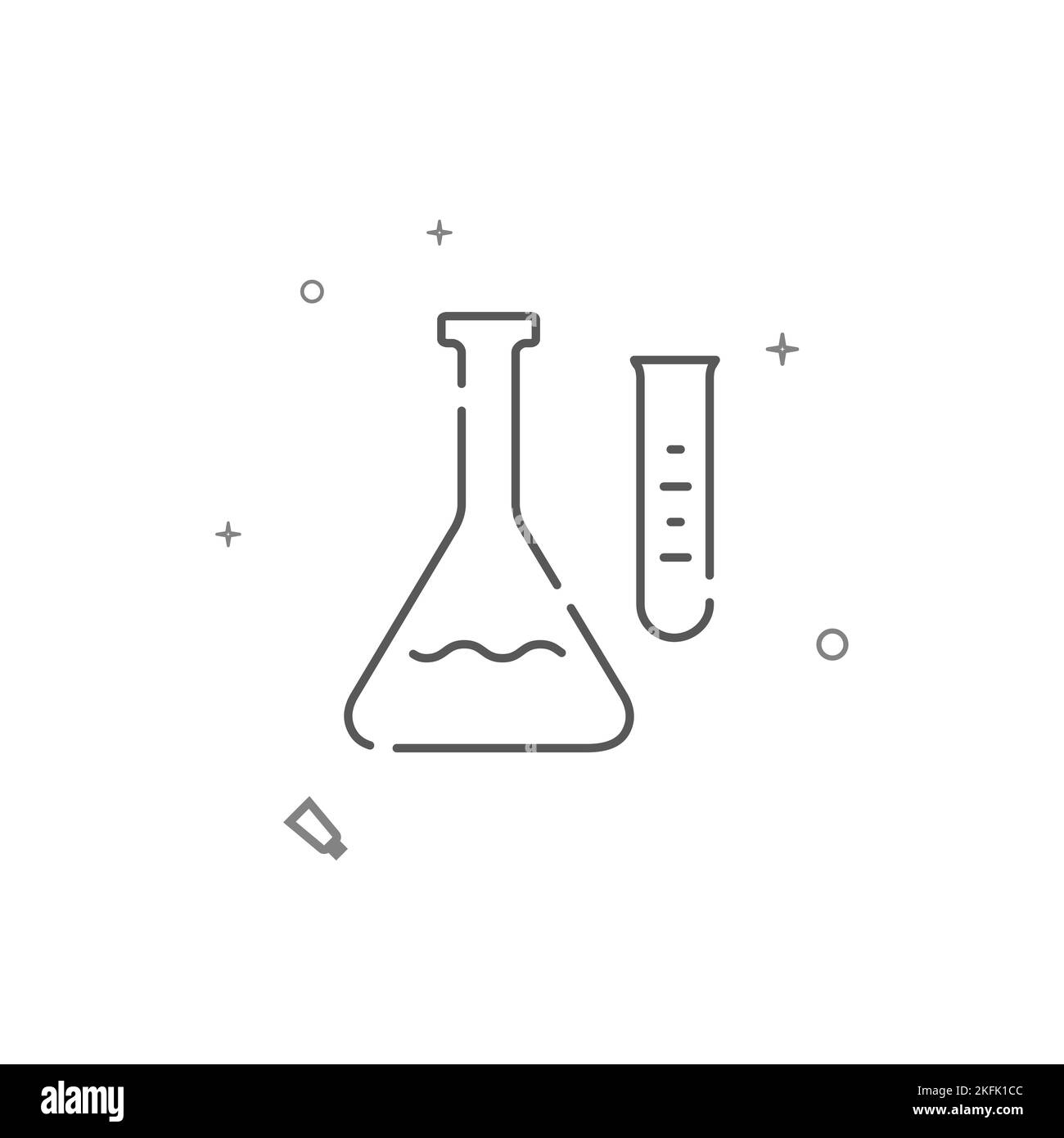 Laboratory glassware simple line icon. Symbol, pictogram, sign isolated ...