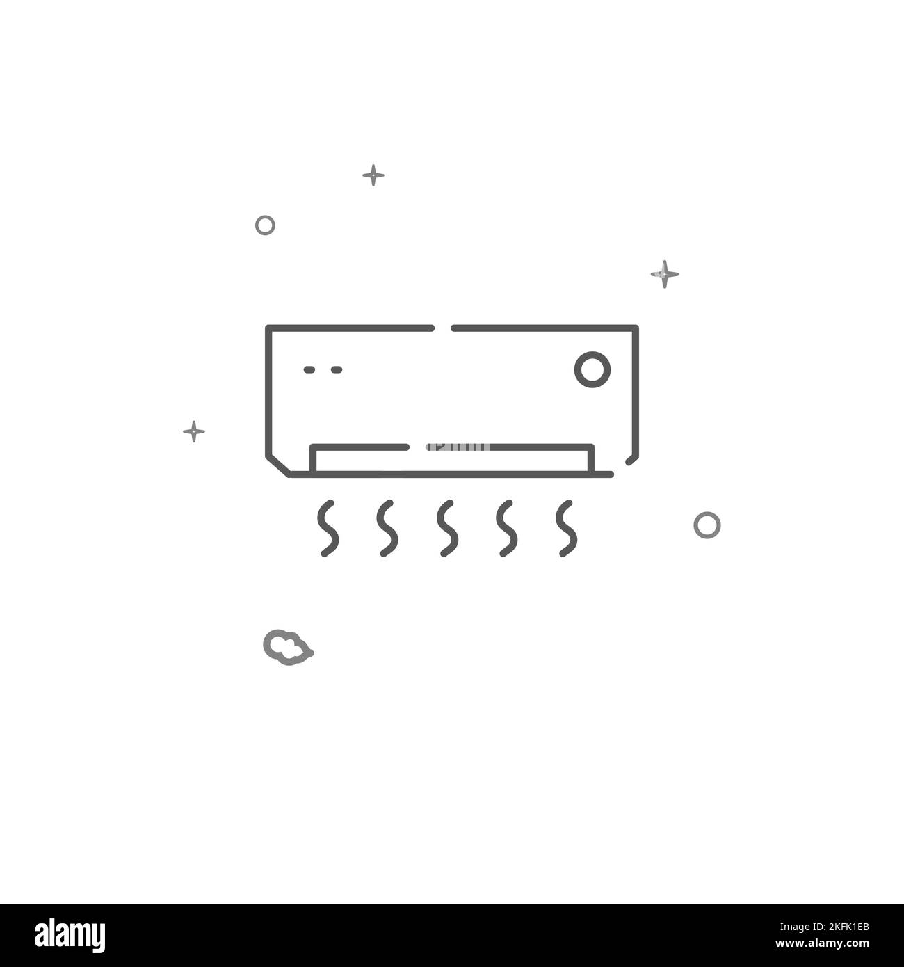 Air conditioning, split system simple line icon. Symbol, pictogram ...