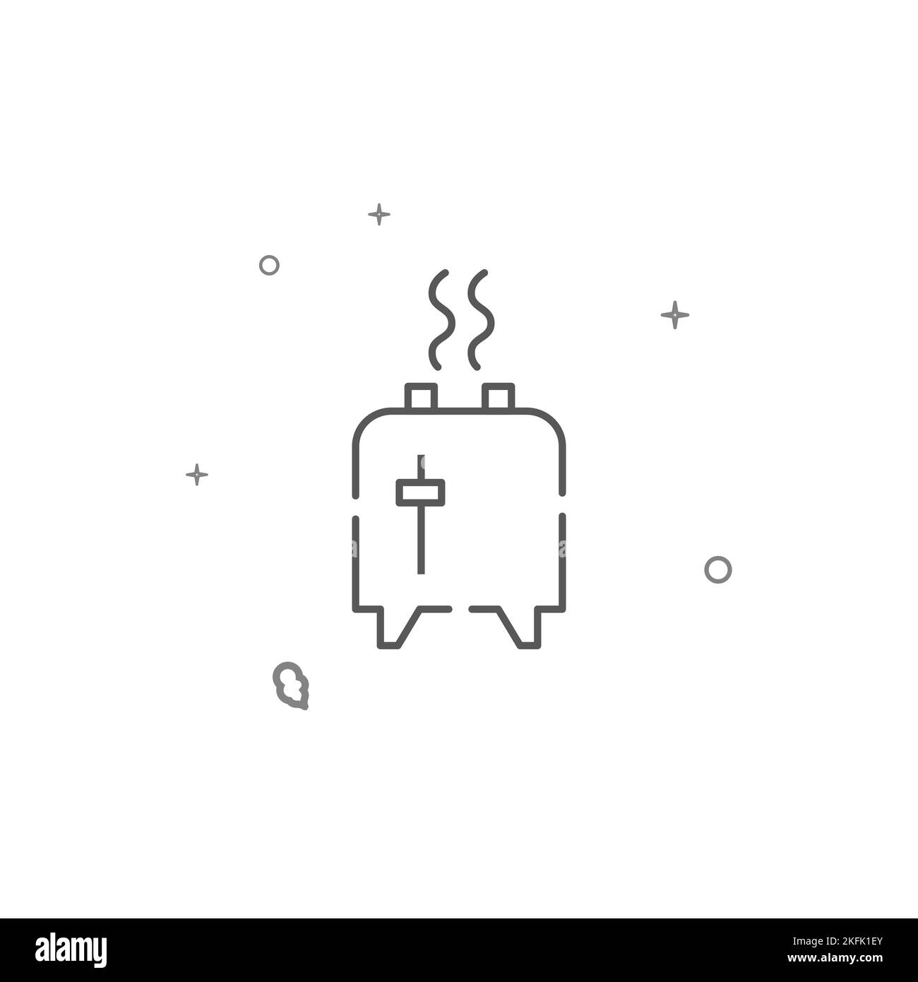 Toaster simple line icon. Symbol, pictogram, sign isolated on white ...