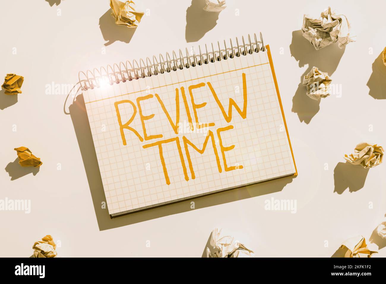 Hand writing sign Review Time. Business concept situation or system its ...