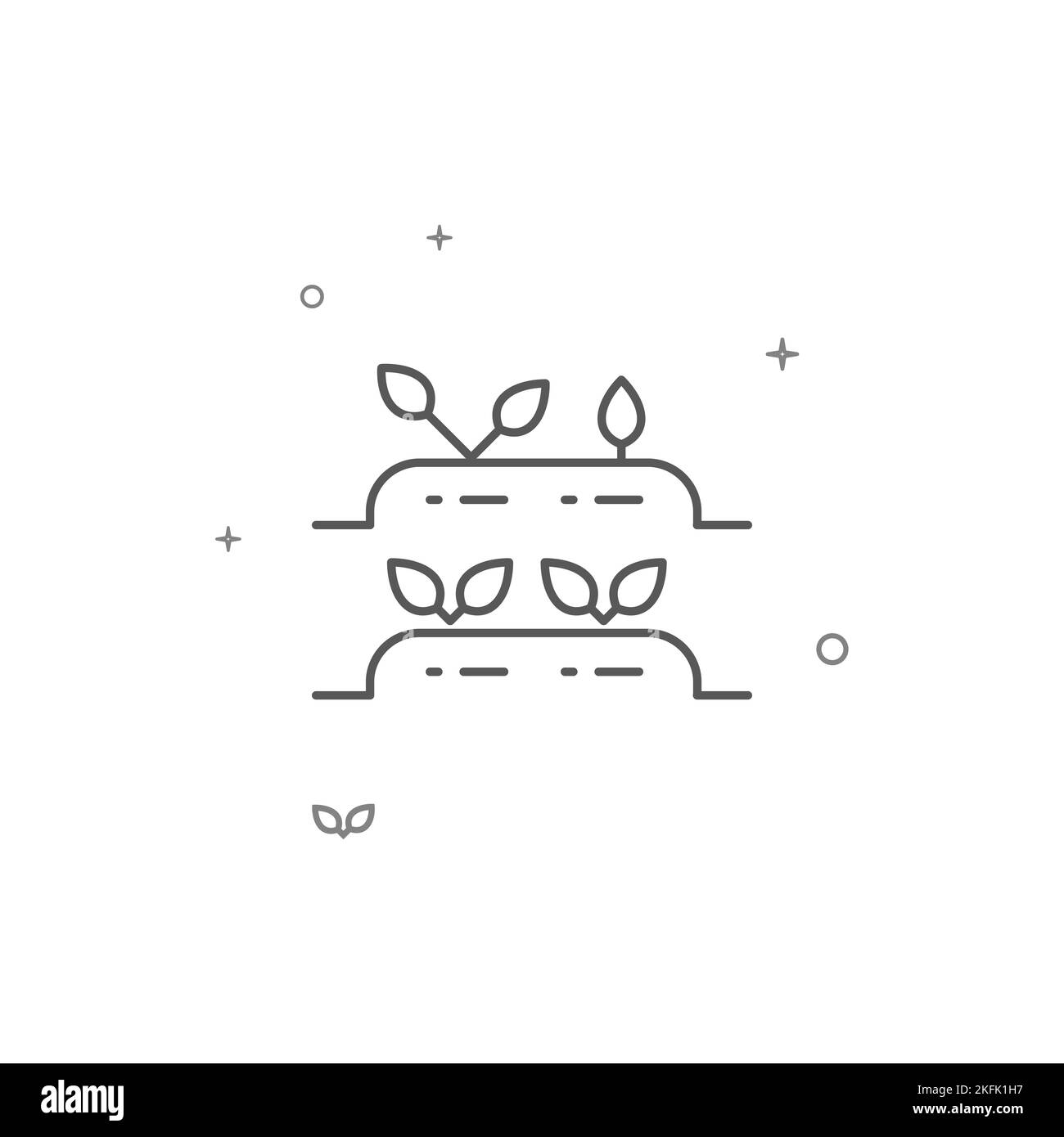 Beds with seedlings simple line icon. Symbol, pictogram, sign isolated ...