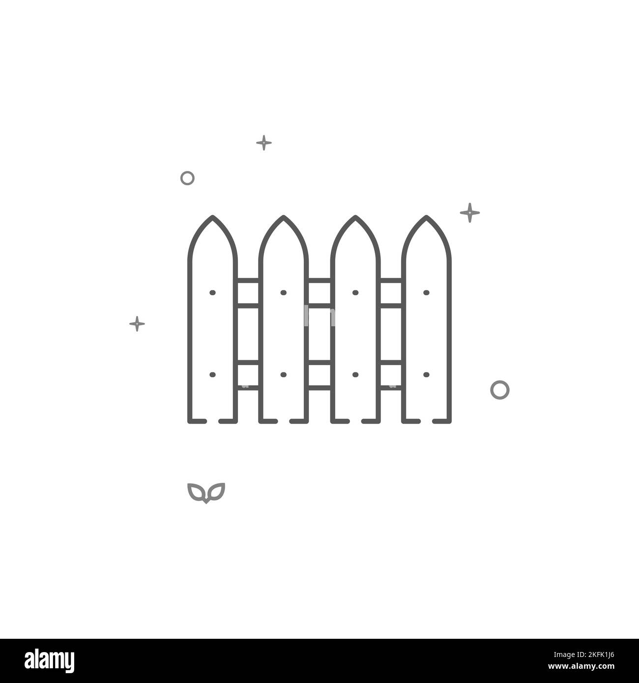 Wood garden fence simple line icon. Symbol, pictogram, sign isolated on ...