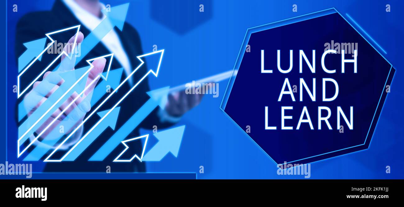 Conceptual display Lunch And Learn. Business approach Have meal and ...