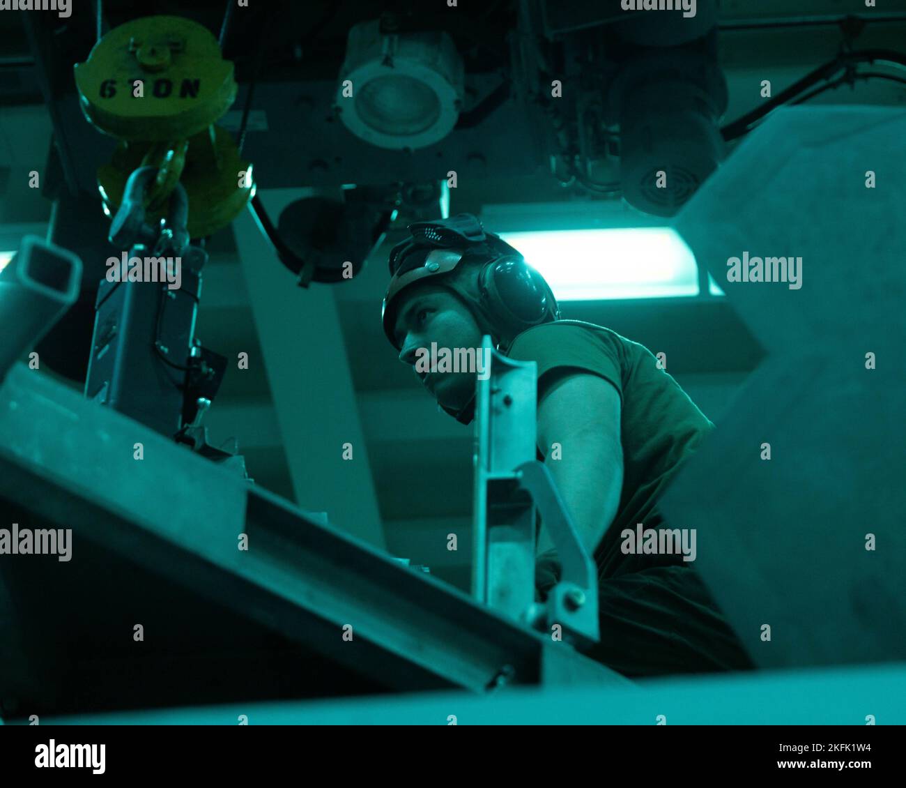 U.S. Marine Corps Lance Cpl. Noah Huff, an F-35B power line mechanic ...