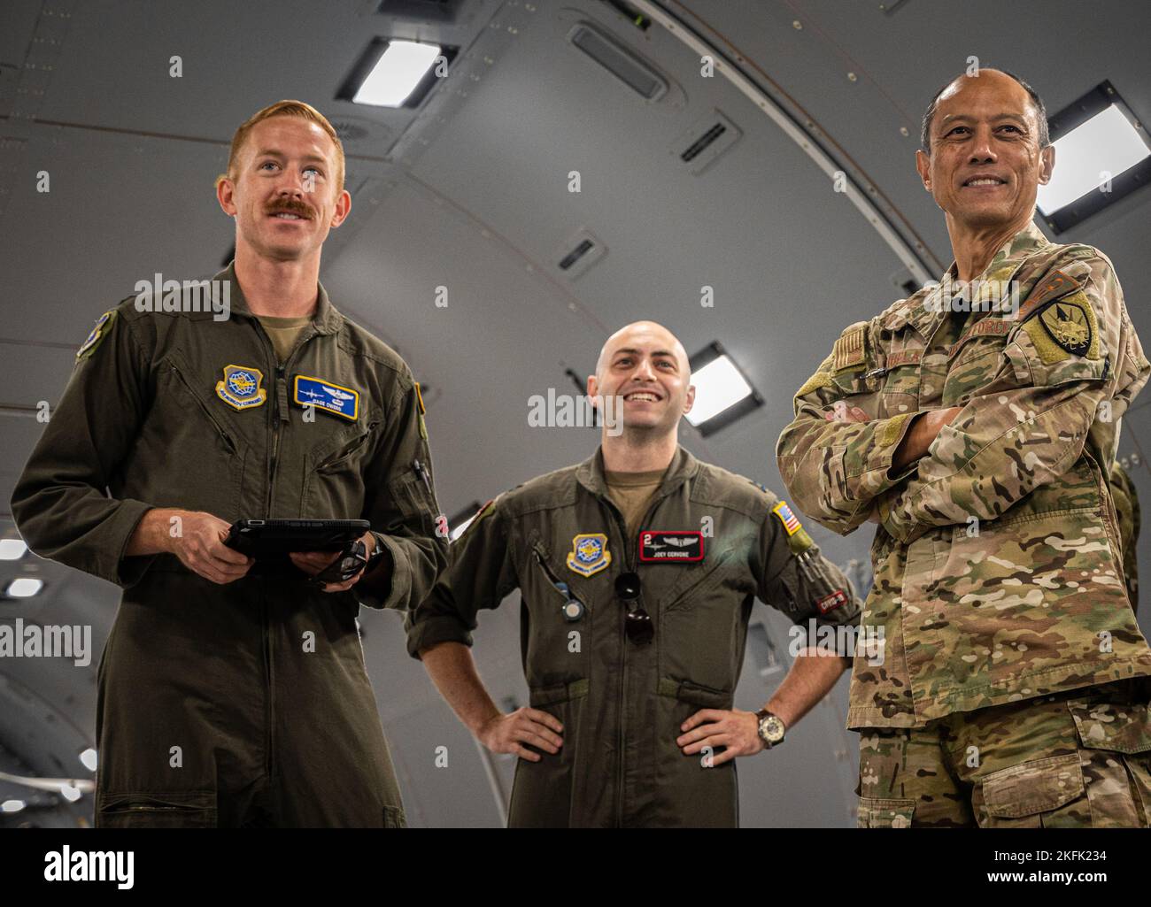 U.S. Air Force Capt. Gage Owens, 2nd Air Refueling Squadron pilot, left ...