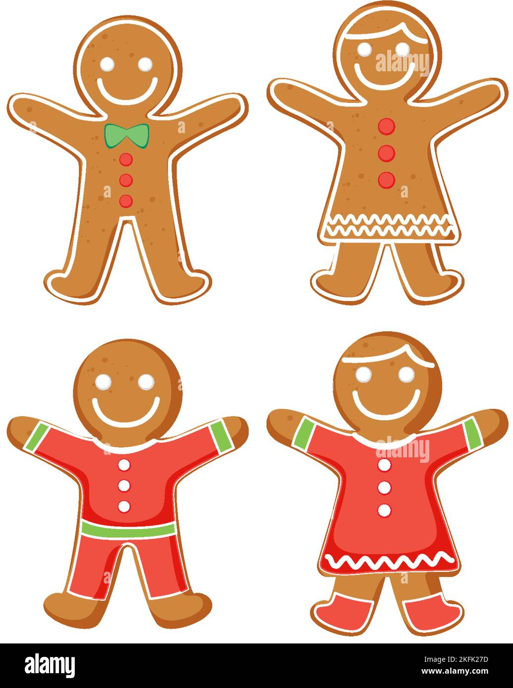 Christmas gingerbread cookies collection illustration Stock Vector ...