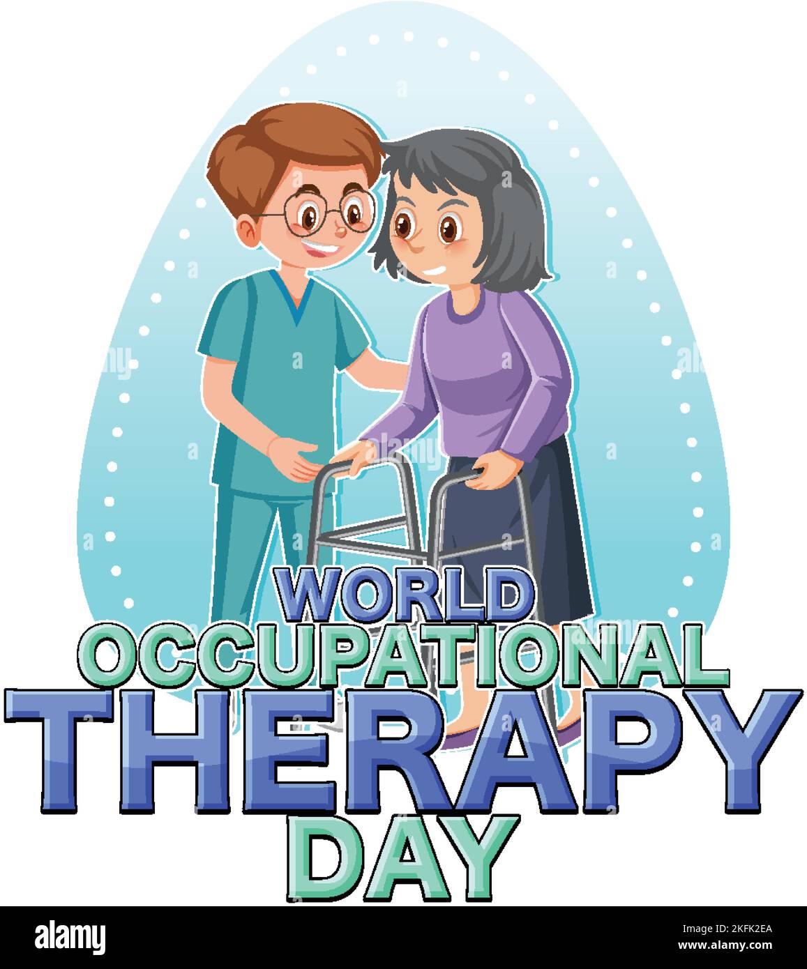 World occupational therapy day text banner design illustration Stock ...