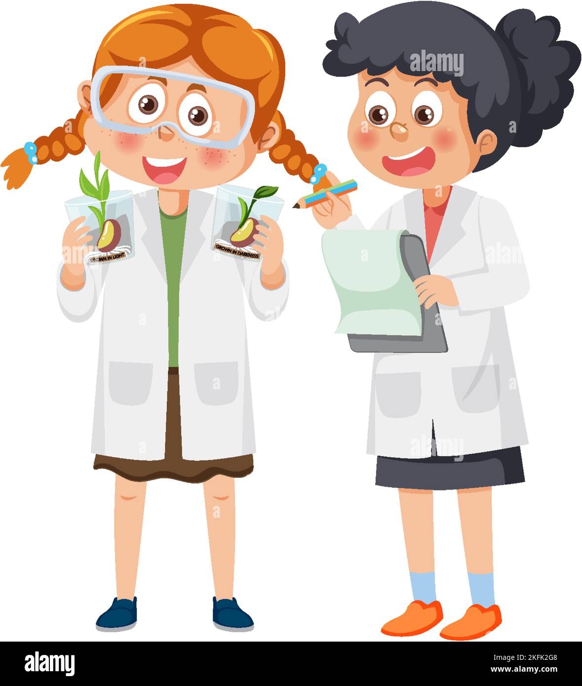 Scientist kids doing science experiment illustration Stock Vector Image ...