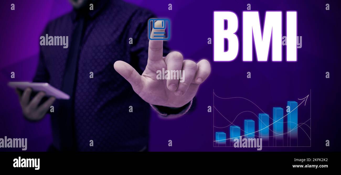 Writing displaying text Bmi. Internet Concept Method of estimating body ...