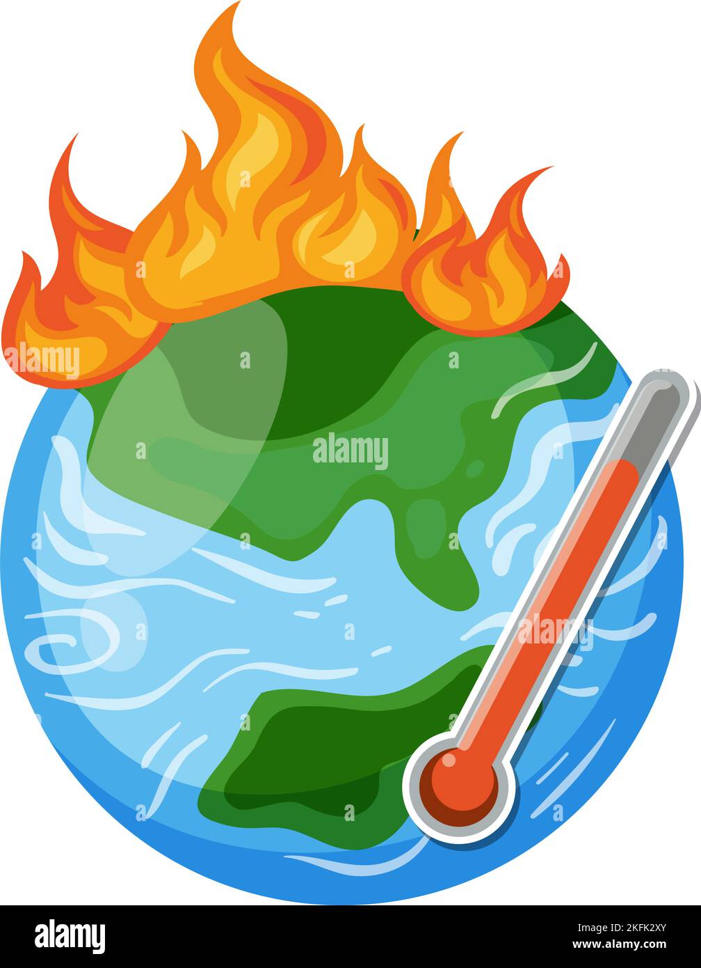 An earth on fire with high temperature illustration Stock Vector Image ...