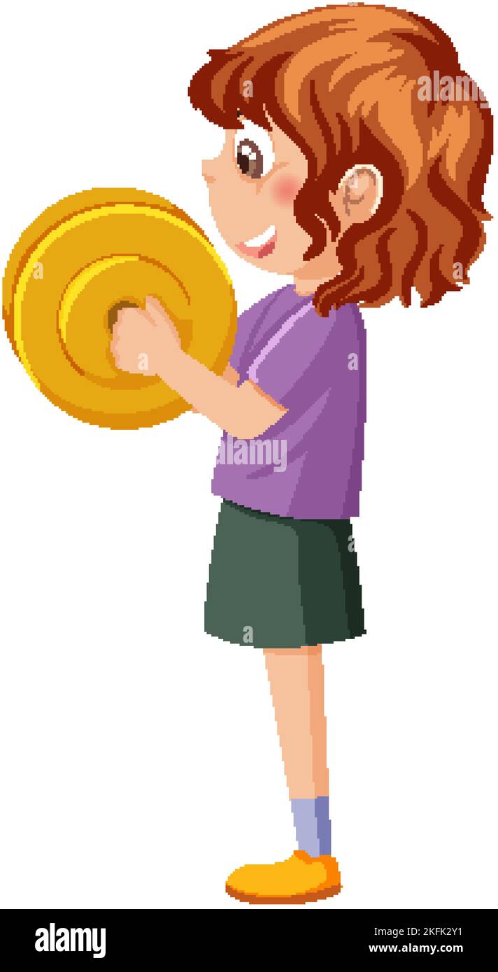 A girl playing cymbal illustration Stock Vector Image & Art - Alamy