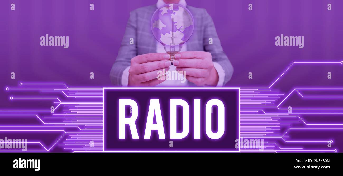 Writing displaying text Radio. Concept meaning transmission reception ...