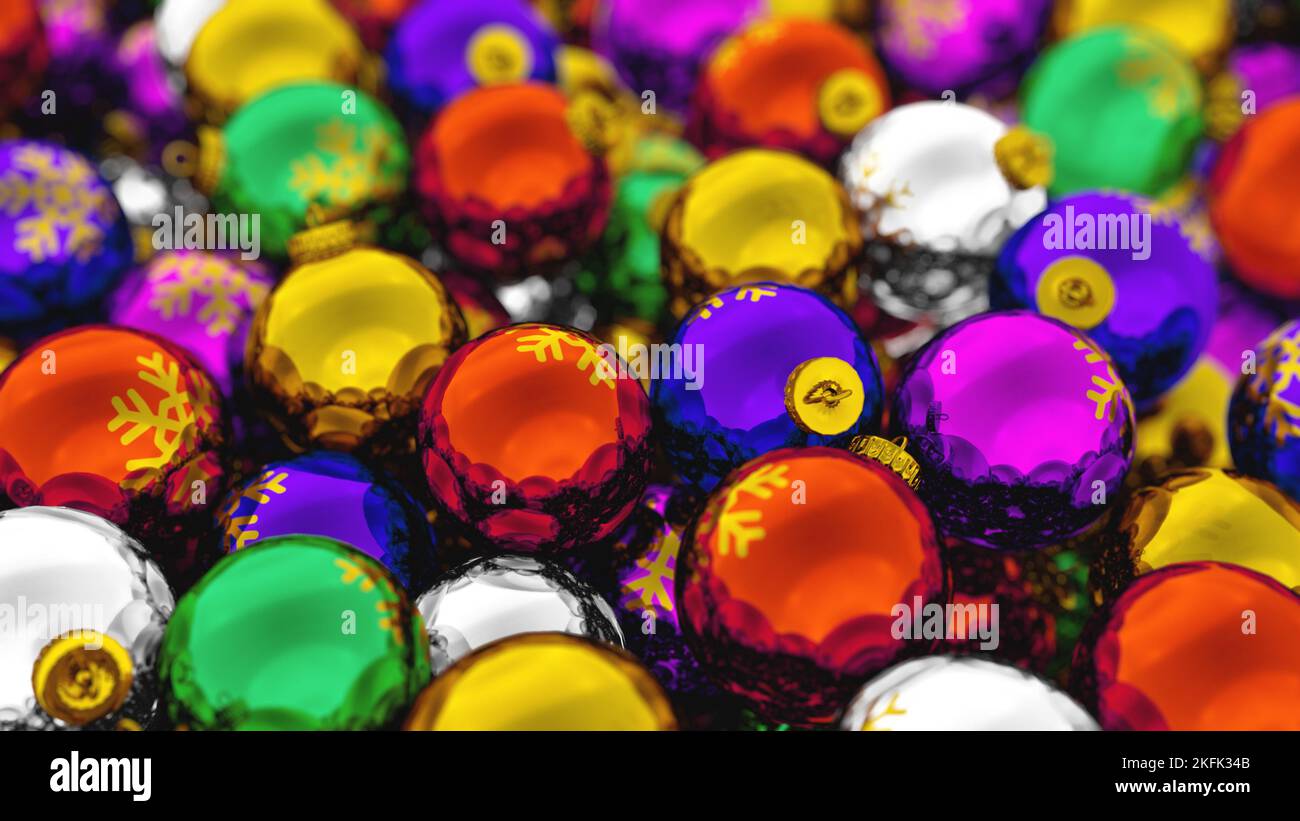 Colorful christmas balls decoration background Stock Photo - Alamy