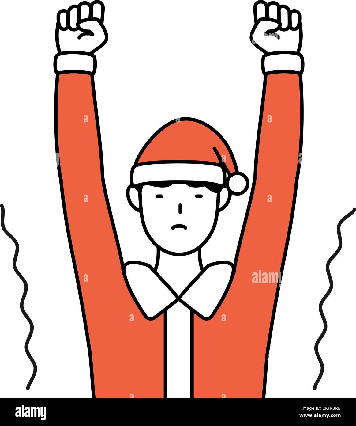 Simple line drawing illustration of a man dressed as Santa Claus ...