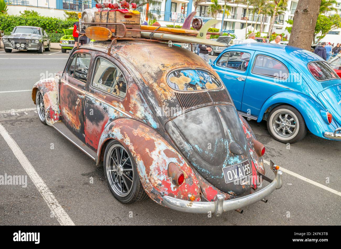 Classic vintage Volkswagon Beetle at the Cooly Rocks On retro festival ...
