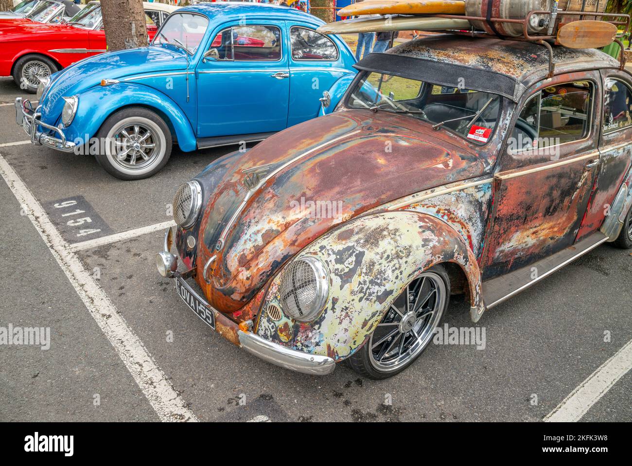 Classic vintage Volkswagon Beetle at the Cooly Rocks On retro festival ...