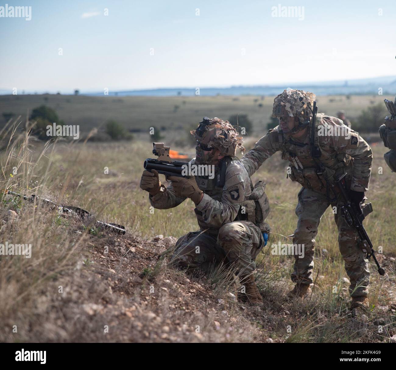 U.S. Army Pfc. Harry Monaghan (left), an infantryman assigned to ...