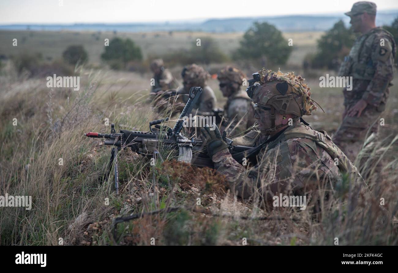 U.S. Army Pfc. Sergio Ortiz, an infantryman assigned to Charlie Company ...