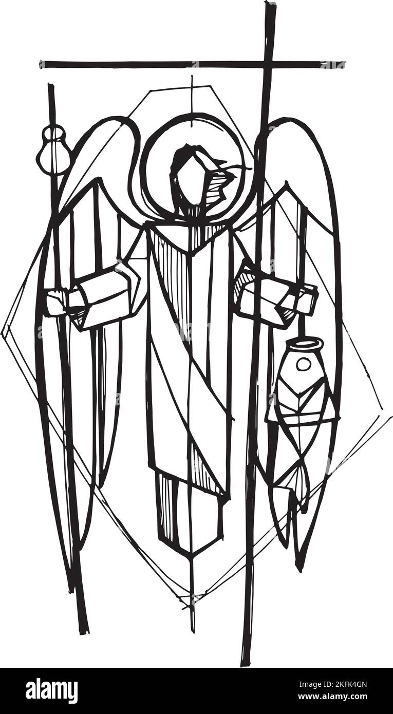 Hand drawn vector illustration or drawing of Raphael Archangel Stock Vector Image & Art - Alamy