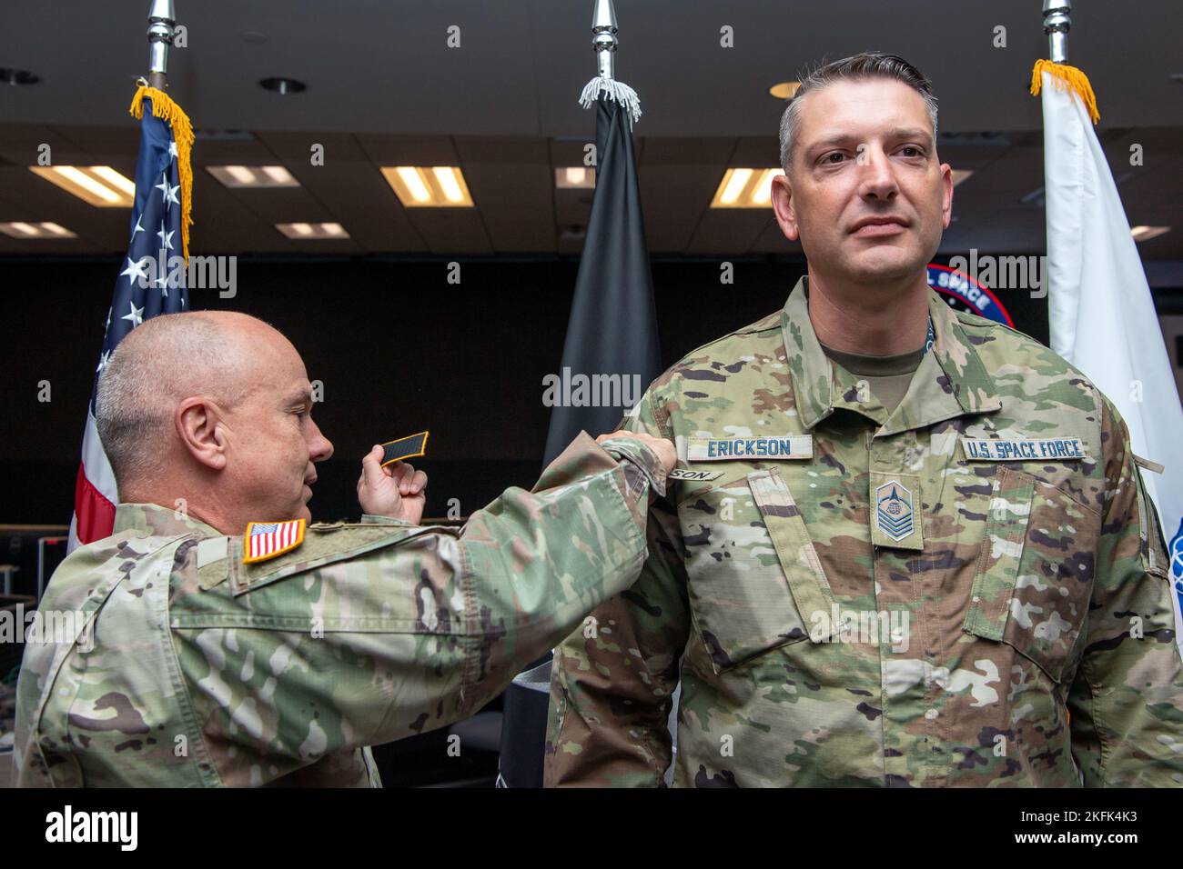 U.S. Army Maj. Gen. Tom James, left, commander of the Joint Task Force ...