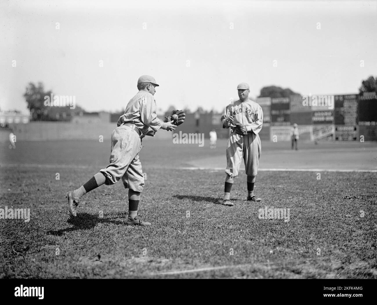Harry Hooper, Left; Unidentified, Right; Boston Al (Baseball), 1913 ...