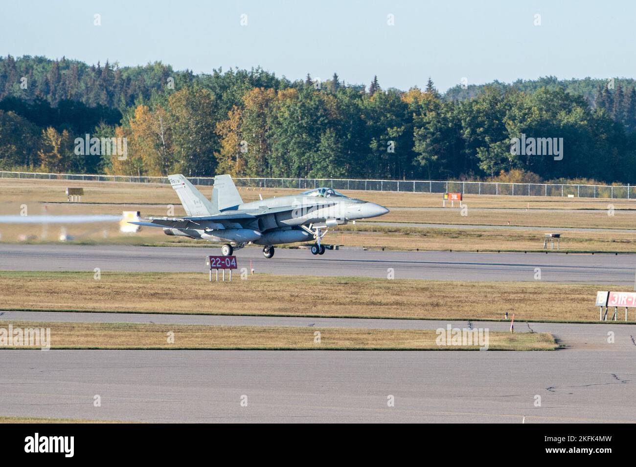 A Royal Canadian Air Force Cf-188 Hornet takes off from 4 Wing on ...