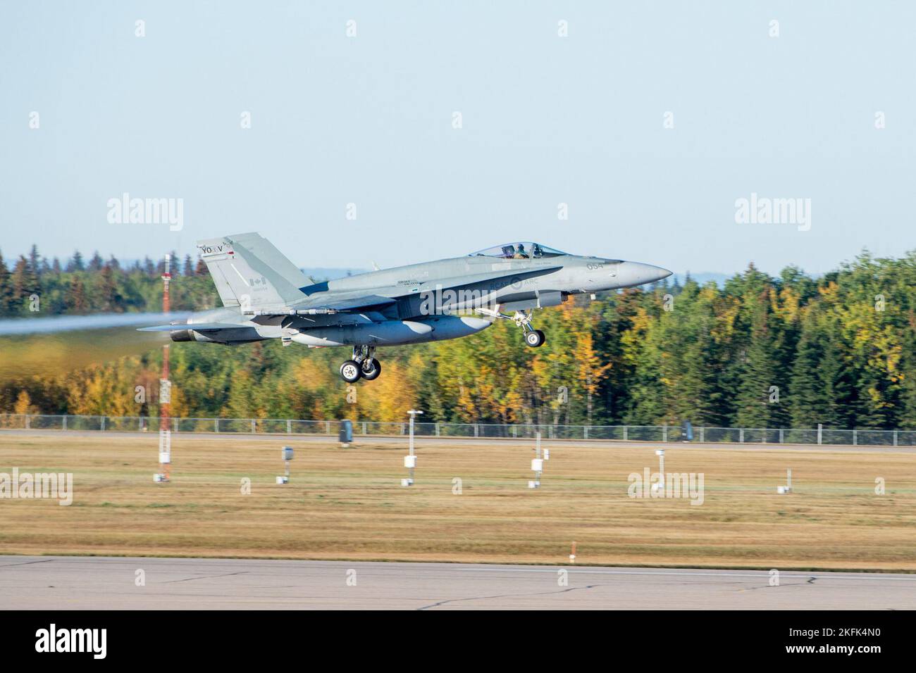 A Royal Canadian Air Force Cf-188 Hornet takes off from 4 Wing on ...