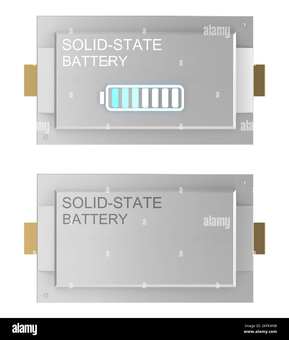 3d rendering group of solid-state or rechargeable batteries isolated on ...