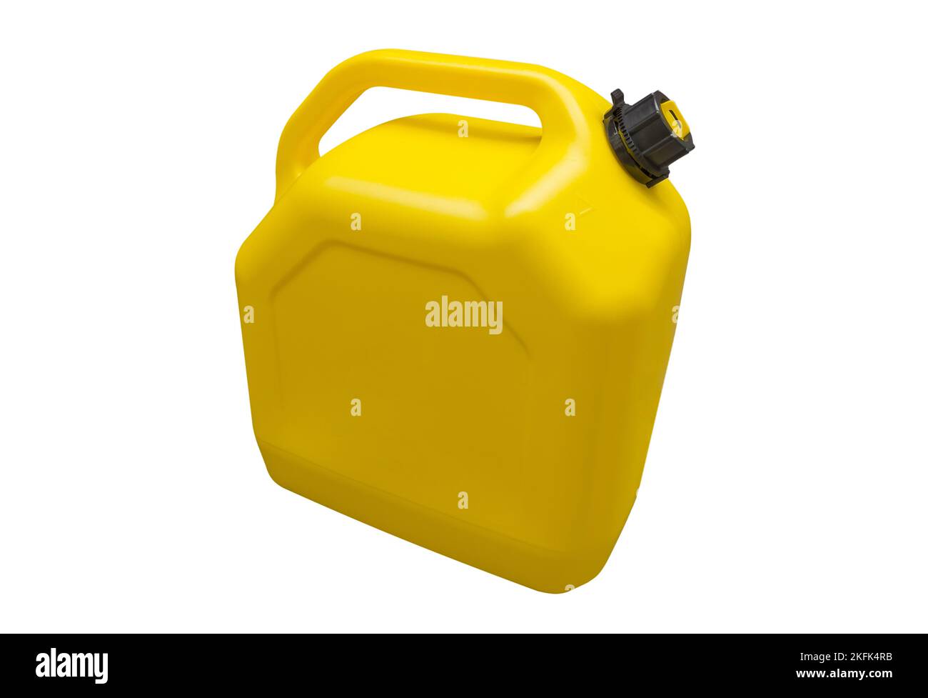 Yellow plastic gas canister isolated on a white background. Canister ...