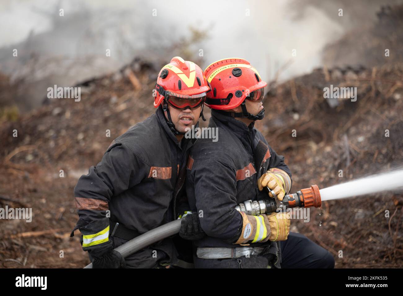 Members of Royal Moroccan Armed Forces demonstrate fighting a brush ...