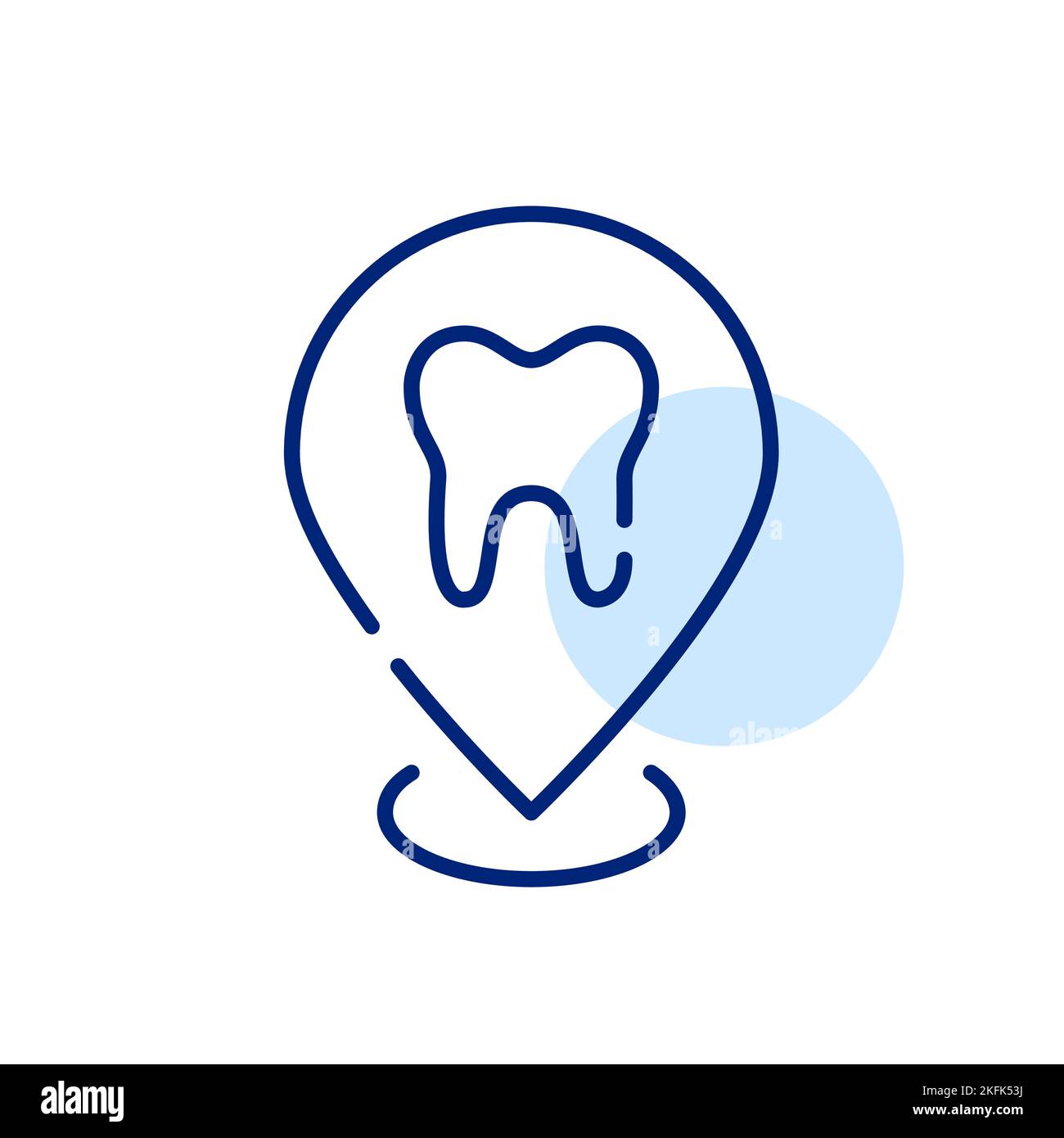 Dental clinic location. Map pointer with tooth on it. Pixel perfect, editable stroke icon Stock ...