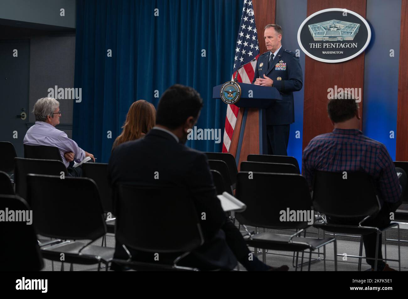 Pentagon Press Secretary Air Force Brig. Gen. Pat Ryder speaks during a ...