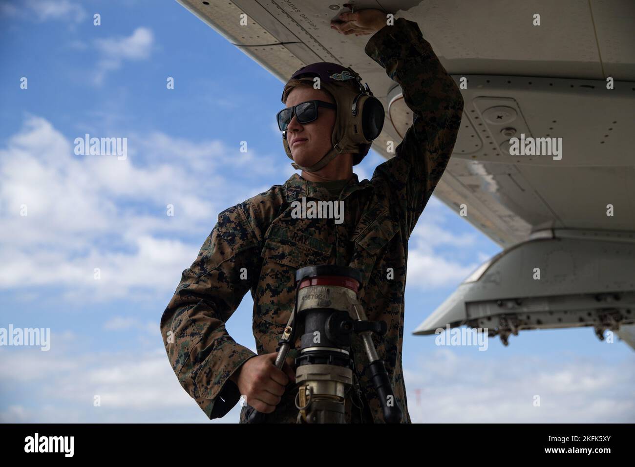U.S. Marine Corps Lance Cpl. Chris Ray, a bulk fuel specialist with ...